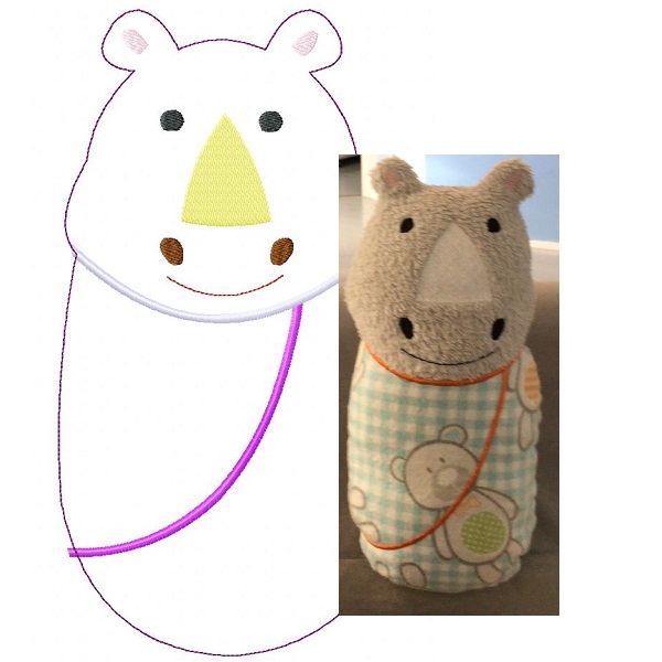 Baby Rhino Stuffie (Large) - MCG Embroidery